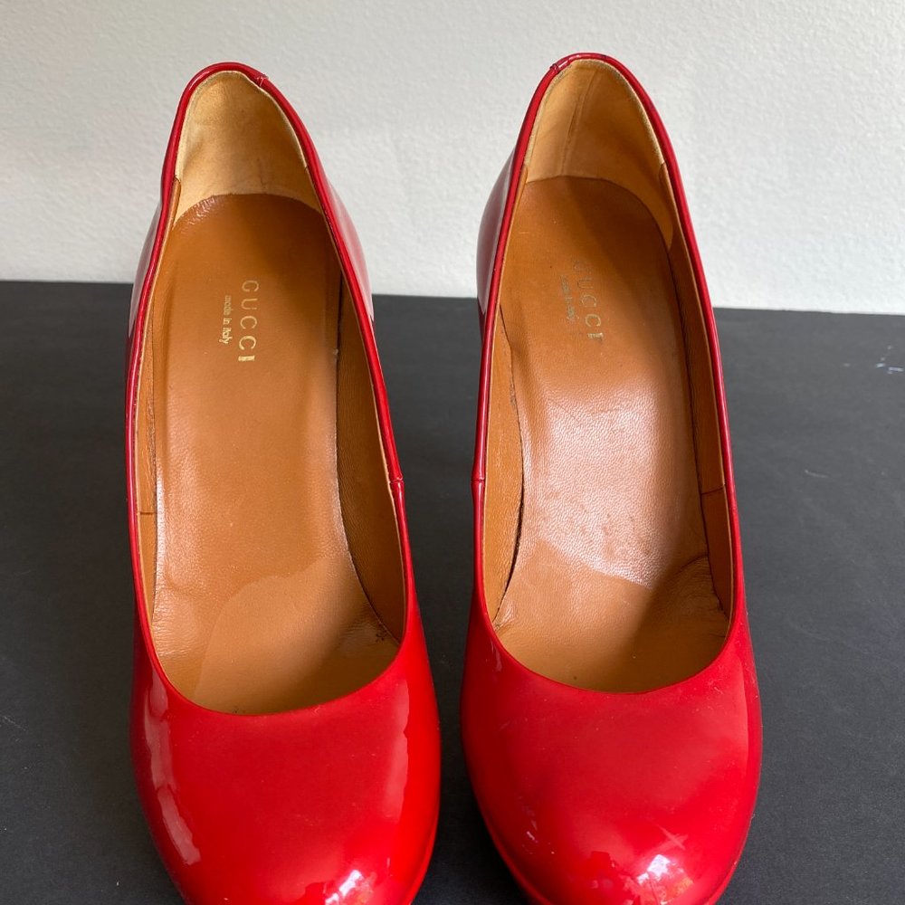 Gucci Red Patent Leather Platform Heels - Gem